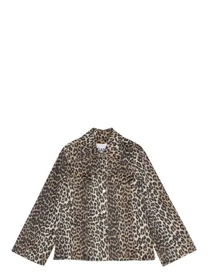 GANNI Animal-print Jacket - Brown