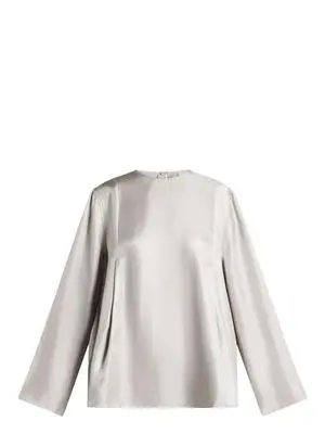 Loulou De Saison Adalyn Silk Blouse - Grey