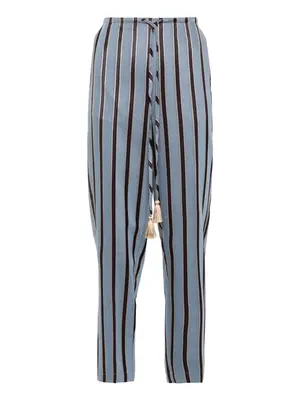 FORTE_FORTE Striped Tapered Trousers - Blue