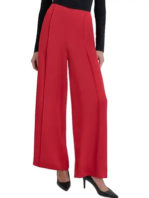 Dkny DKNY Pintuck Wide-Leg Pants Red Light