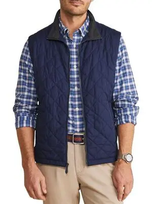Vineyard Vines Dorset Quilted Stretch Wool Vest - Nautical Navy