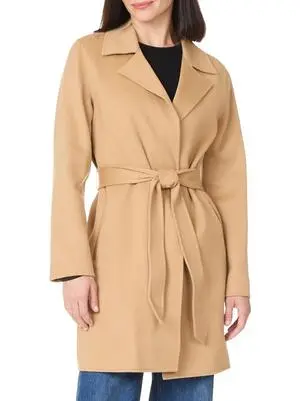 Sofia Cashmere Double Face Wool & Cashmere Wrap Coat - Camel