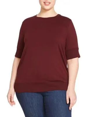 Universal Standard Universal Standard Aimee Knit Top Black Cherry Red