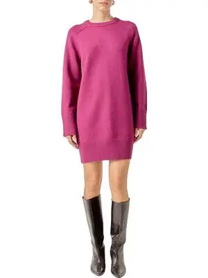 English Factory Crew Sweater Dress - Wine
