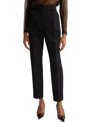Dolce & Gabbana Pleated Virgin Wool & Silk Blend Ankle Trousers - N0000 Nero