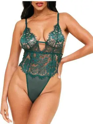 ADORE ME Lace Bodysuit - Dark Green