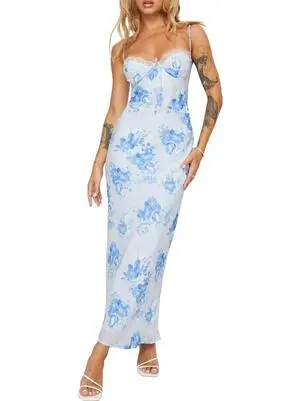 Princess Polly Hamri Floral Maxi Slipdress - White
