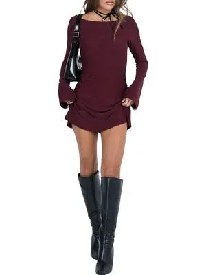 Princess Polly Lukea Long Sleeve Mesh Minidress - Purple
