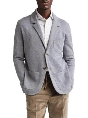 Isaia Wool, Silk And Cashmere Sweater Jacket - Grey