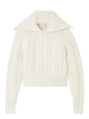 PATOU Patou Sailor Cable-knit Merino Wool Sweater