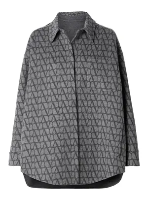 Valentino Garavani Reversible Wool-blend Jacquard Jacket - Gray