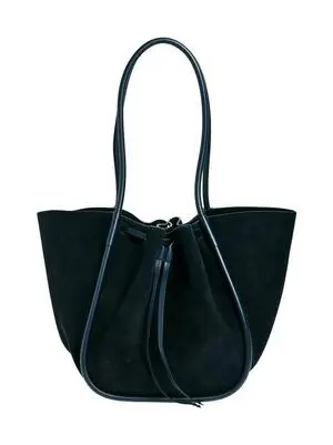 Proenza Schouler Large Ruched Suede Tote - Deep Navy
