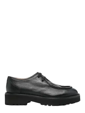 DOUCAL'S Pebbled-texture Leather Loafers - Black