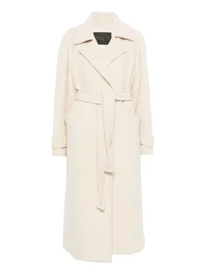 Herno Wool-blend Bouclé Coat - Neutrals