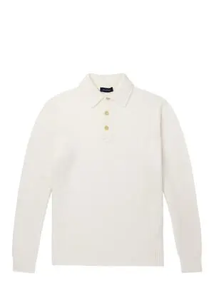 Thom Sweeney Brushed Cashmere-blend Polo Shirt - Neutrals