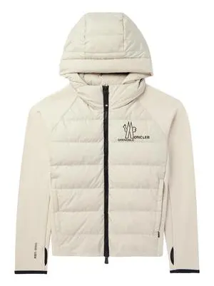Moncler Logo-print Quilted Hooded Down Jacket - Neutrals
