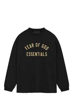 Fear Of God Essentials Jersey Long Sleeve Tee Shirt - Black