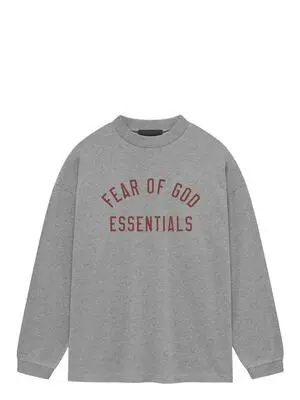 Fear Of God Essentials Jersey Long Sleeve Tee Shirt - Dark Heather