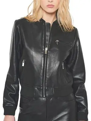 AS By DF Dixie Recycled Leather Bomber Jacket - Black