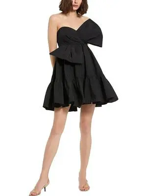 Mac Duggal Strapless Faille Bow Mini Dress - Black