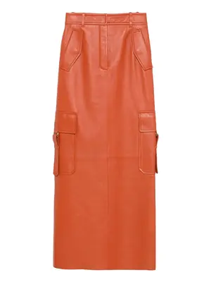 Zimmermann Illustration Leather Maxi Skirt - Orange
