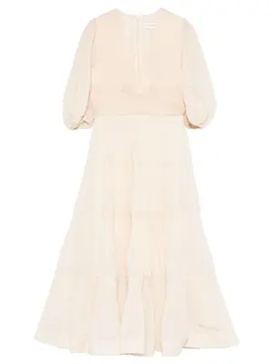 Zimmermann ZIMMERMANN Pleated Midi Dress Neutrals