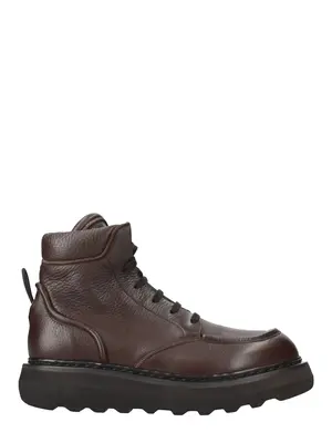 Premiata Leather Lace-up Ankle Boots - Brown