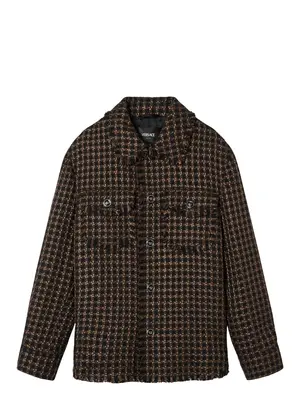 Versace Plaid Shirt Jacket - Brown