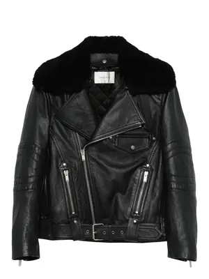 Saint Laurent Leather Biker Jacket - Black