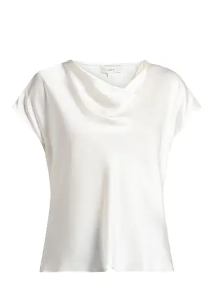 VINCE Vince. Cowl-neck Silk Blouse
