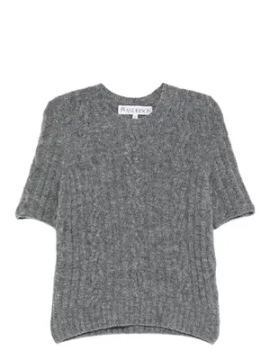 JW Anderson Cable-knit Short-sleeve T-shirt - Grey