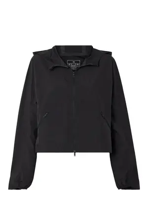 ADIDAS ORIGINALS Y-3 Cropped Printed Shell Hooded Jacket - Black