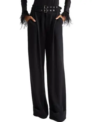 Cinq À Sept Cortina Belted Wide Leg Pants - Black
