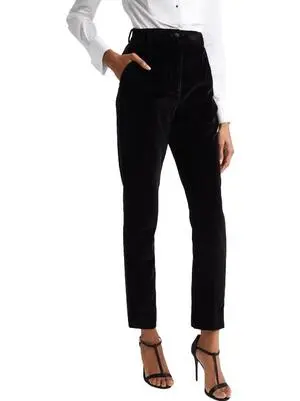 Dolce & Gabbana Tailored Velveteen Tuxedo Pants - N0000 Nero