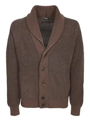 Zegna Chunky Knit Cardigan - Brown