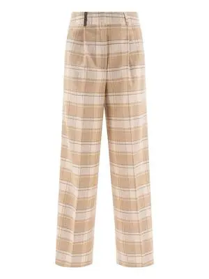 PESERICO Wool Blend Wide Leg Trousers
