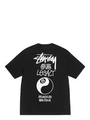 StÜssy X Our Legacy Work Shop 8 Ball Yin Yang Pigment Dyed Tee Shirt - Black
