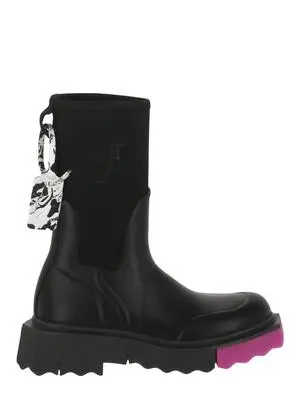 Off-White Sponge Rain Boots - Black/pink