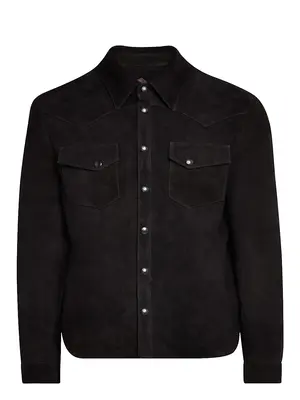 SAVAS Lowry Leather Overshirt Black