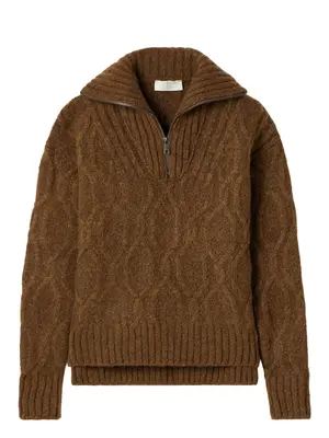 Falke Troyer Cable-knit Wool-blend Sweater - Brown