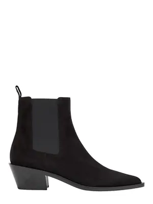 GIANVITO ROSSI Gianvito Rossi Wylie Suede Chelsea Booties Nero