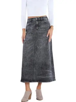 WASH LAB DENIM Remi Maxi Skirt - Remi Grey