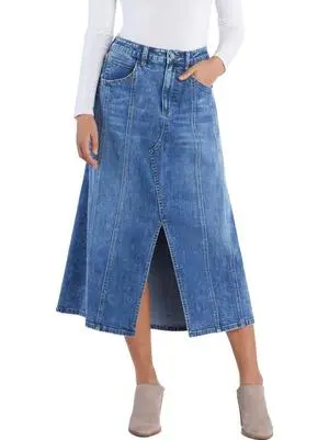 WASH LAB DENIM Wash Lab Denim Justine Midi Skirt Blue Lake