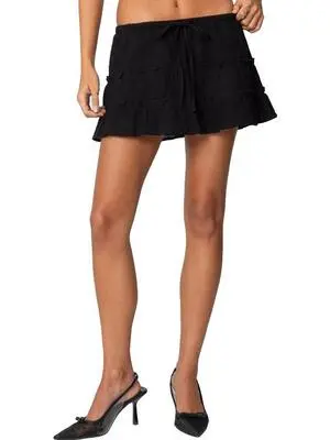 EDIKTED Lora Tiered Mini Skirt - Black