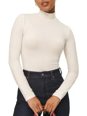 REFORMATION Nell Turtleneck Jersey Top - Horchata