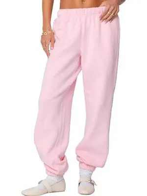 EDIKTED Clark Oversized Sweatpants - Light-pink