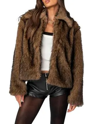EDIKTED EDIKTED Faux Fur Jacket