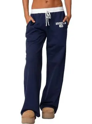 EDIKTED Brookie Graphic Sweatpants - Navy