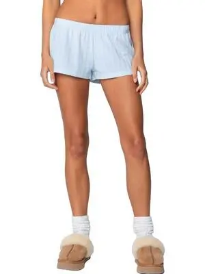 EDIKTED Irene Low Rise Microshorts - Light-blue