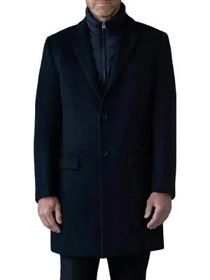 Mackage Skai-slb Virgin Wool Coat With Removable Down Bib - Black
